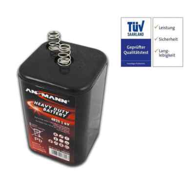 1 x Blockbatterie, Laternenbatterie 4R25 - 6 Volt 9 Ah Ansmann ...