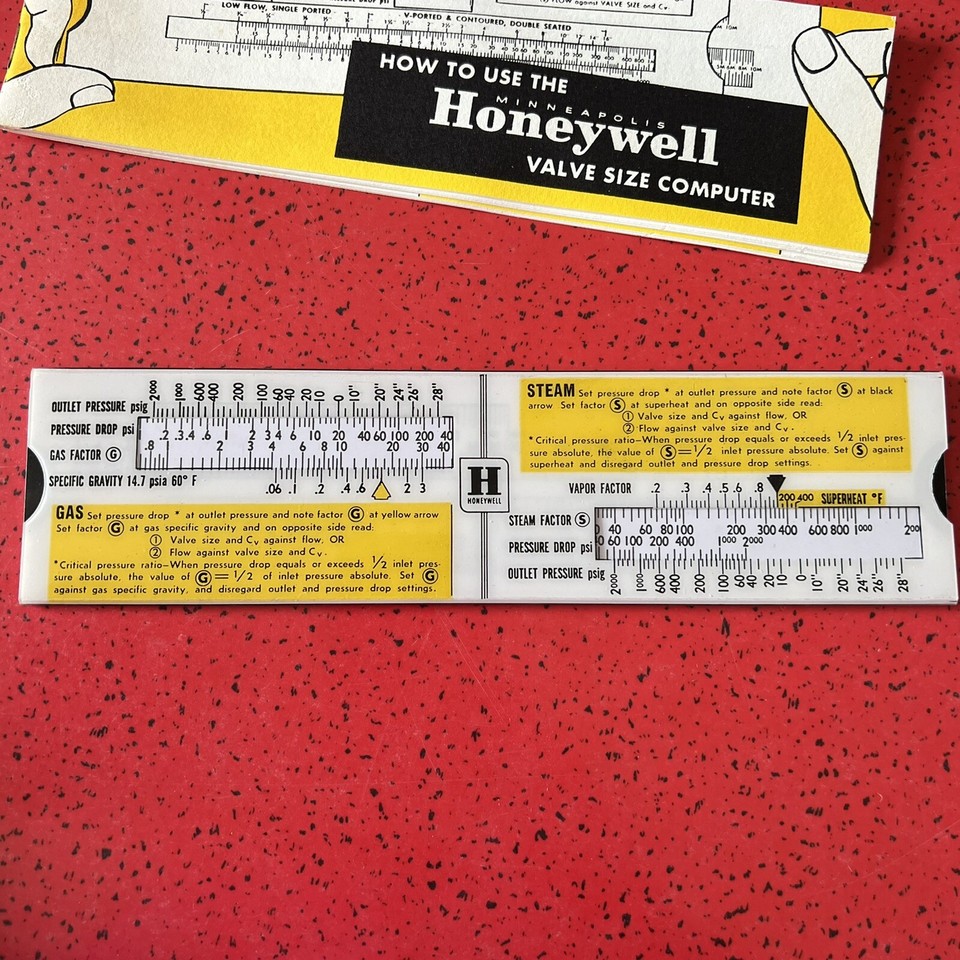 vintage 1950s Honeywell valve size computer with instructions & sleeve ...