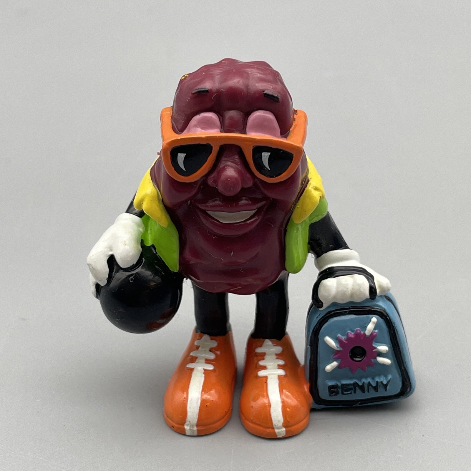 CALIFORNIA RAISINS Hardees Series #4 1991 Benny Bowling PVC Figure Used ...
