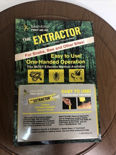 Sawyer's First Aid Extractor Pump Snake Bite and Sting Kit Vintage 1984 ...