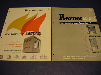 REZNOR Gas Heaters Catalog 2 Lot Asbestos History ITT Mercer Penn | eBay