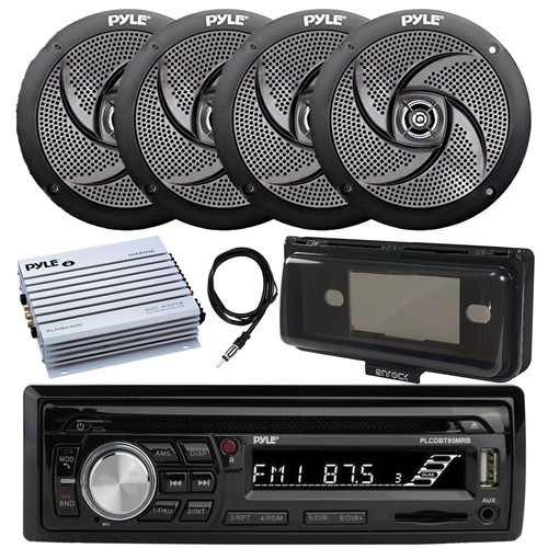 Pyle Marine CD Radio, Amplifier, Cover, Antenna, 4x 8" 320W Speakers | eBay