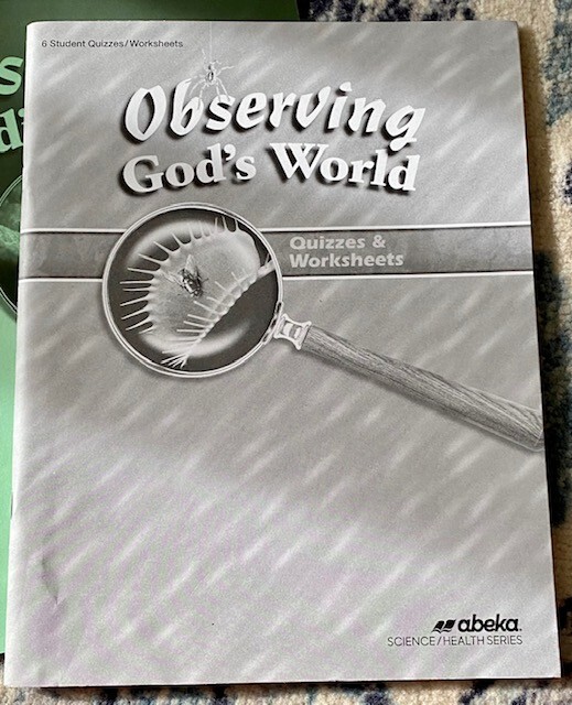 Abeka Homeschool Science Observing Gods Word 6 4pc set key tests ...
