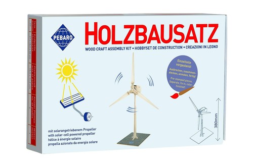 Pebaro 834/2 Solar Wooden Construction Kit 3D Puzzle Windmill, 25 x 7 x ...