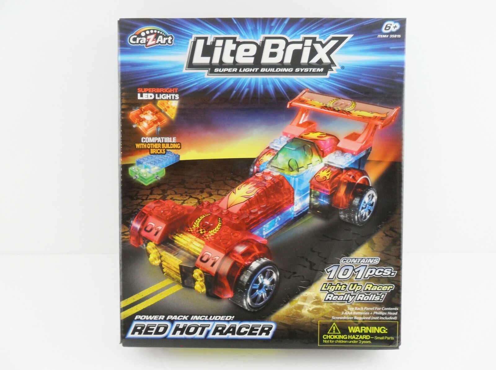 Lite Brix~Red Hot Racer~Compatible With Other Building Blocks~ Cra-Z ...