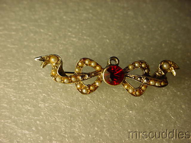 SEED & RUBY COLOR GOLD TONE PIN | eBay