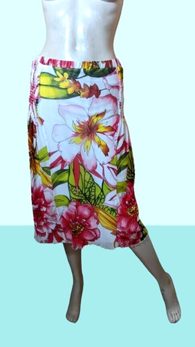 💕 Evalinka Taille 38 💕 Superbe jupe doublée blanc rose jaune | eBay