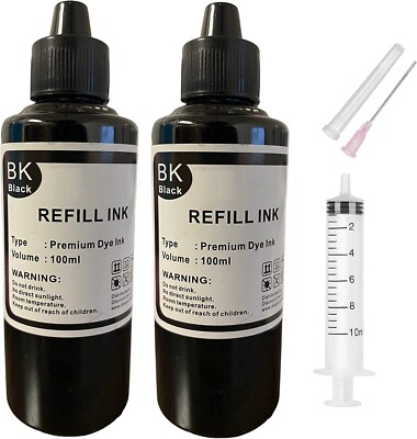 2x100ml Black Refill ink Canon PG-275 CL-276 Ink Cartridges Black ...