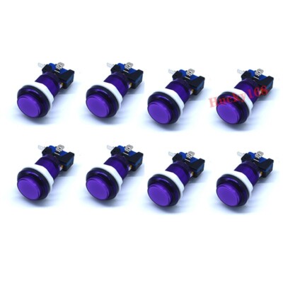 8 Pcs 33mm Arcade LED Push Buttons 12V Illuminated Light Round Lit Dome Games | eBay