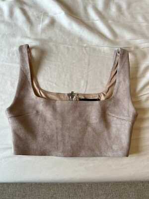 Akira Pink Suede Crop Top Women’s Size Large | eBay