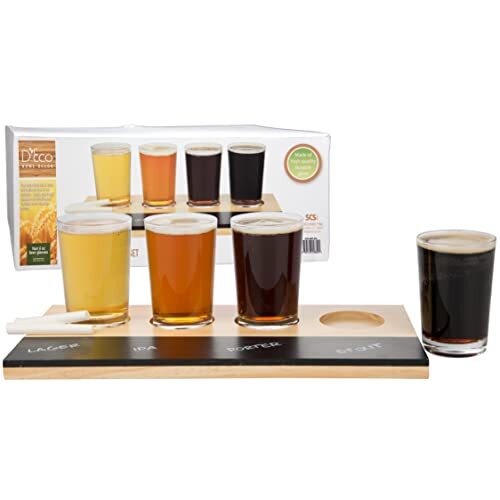 Beer Tasting Flight Sampler Set 4 - 6oz Pilsner Craft Brew Glasses for ...
