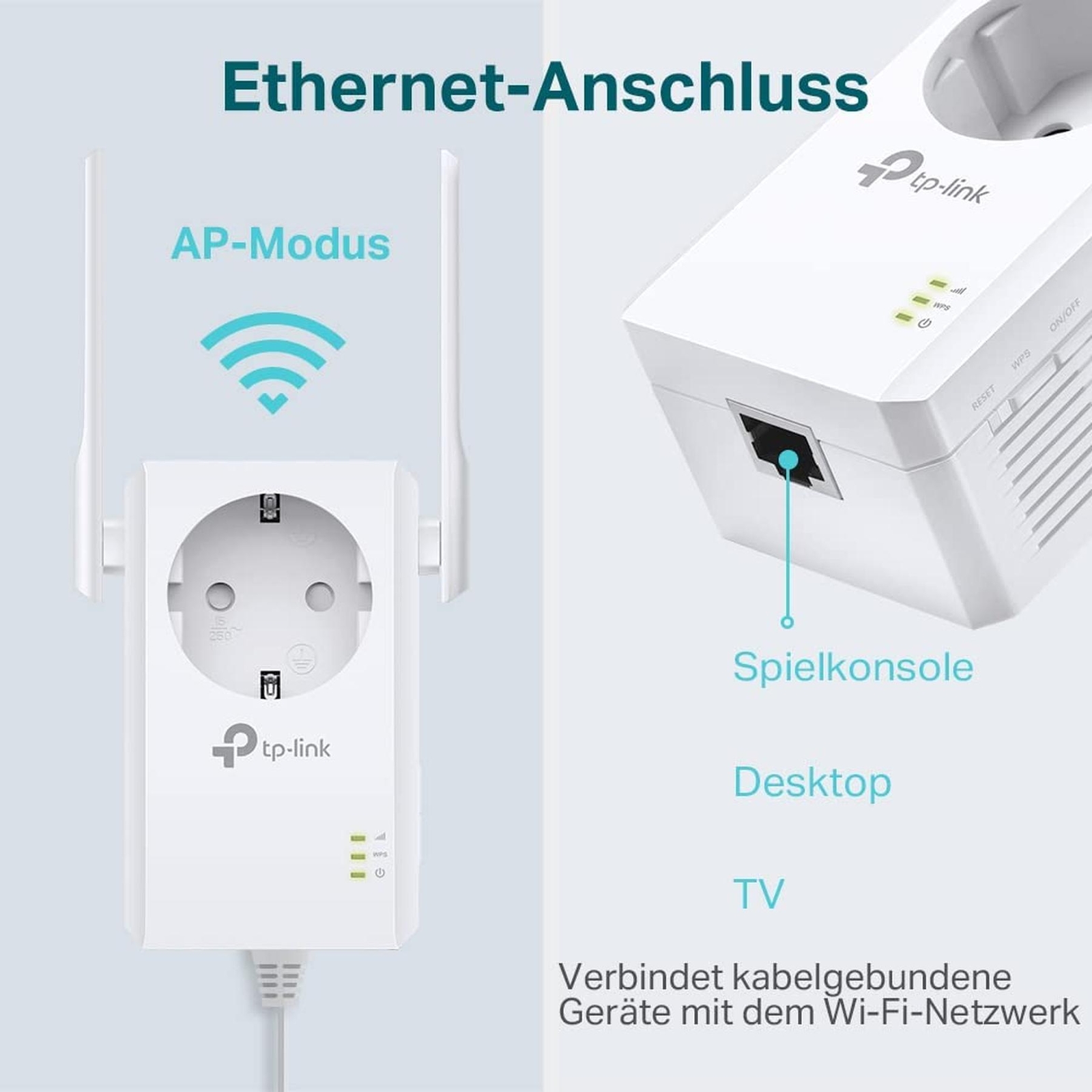 TP-Link TL-WA860RE WLAN Repeater Steckdose Verstärker mit LAN Anschluss ...