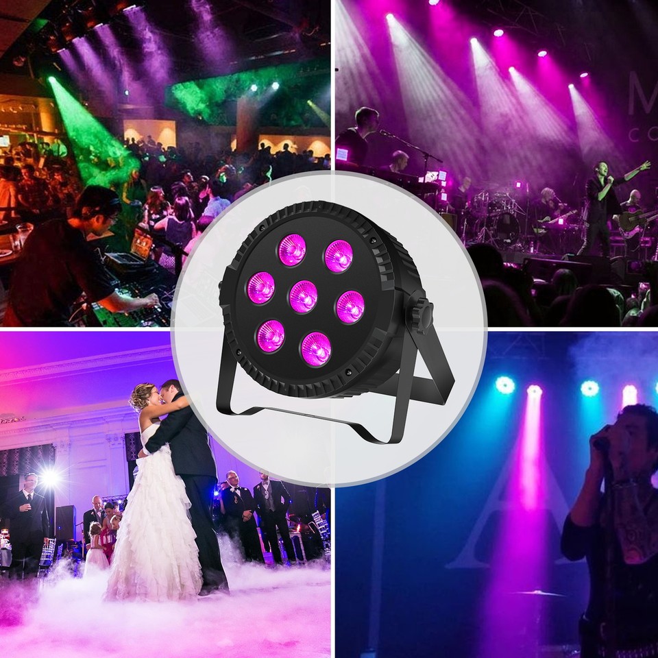 105W RGBW 7 LED Stage Light DMX Par Can Uplighter Lighting Effect DJ ...