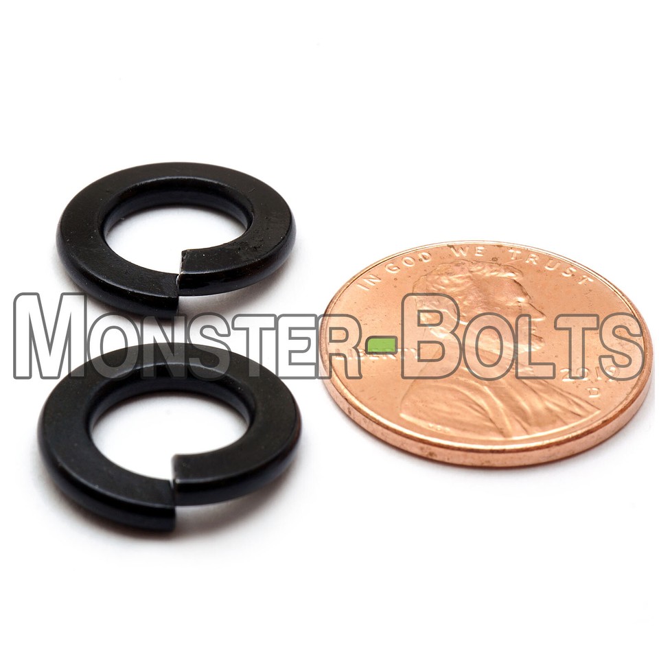 Metric Steel Split Lock Washers w Black Ox DIN 127B - M2 M2.5 M3 M4 M5 ...