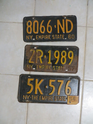 3 Vintage NYS License Plates | eBay