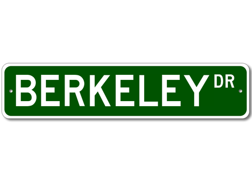 Berkeley Drive Street Sign Personalized Custom Last Name Metal Sign ...