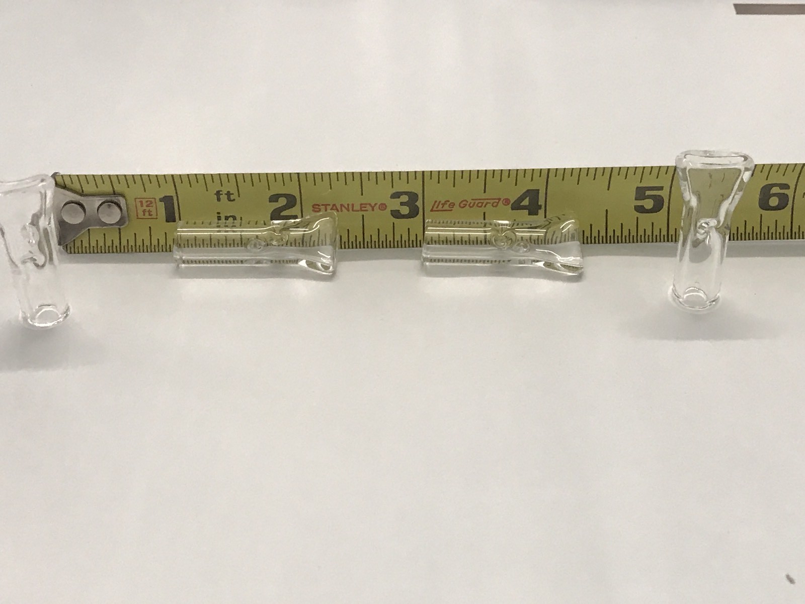 Lot Of 4 Glass Tip Filter Joint Tip 1.25 inch Clear Glass Flat Tips ...