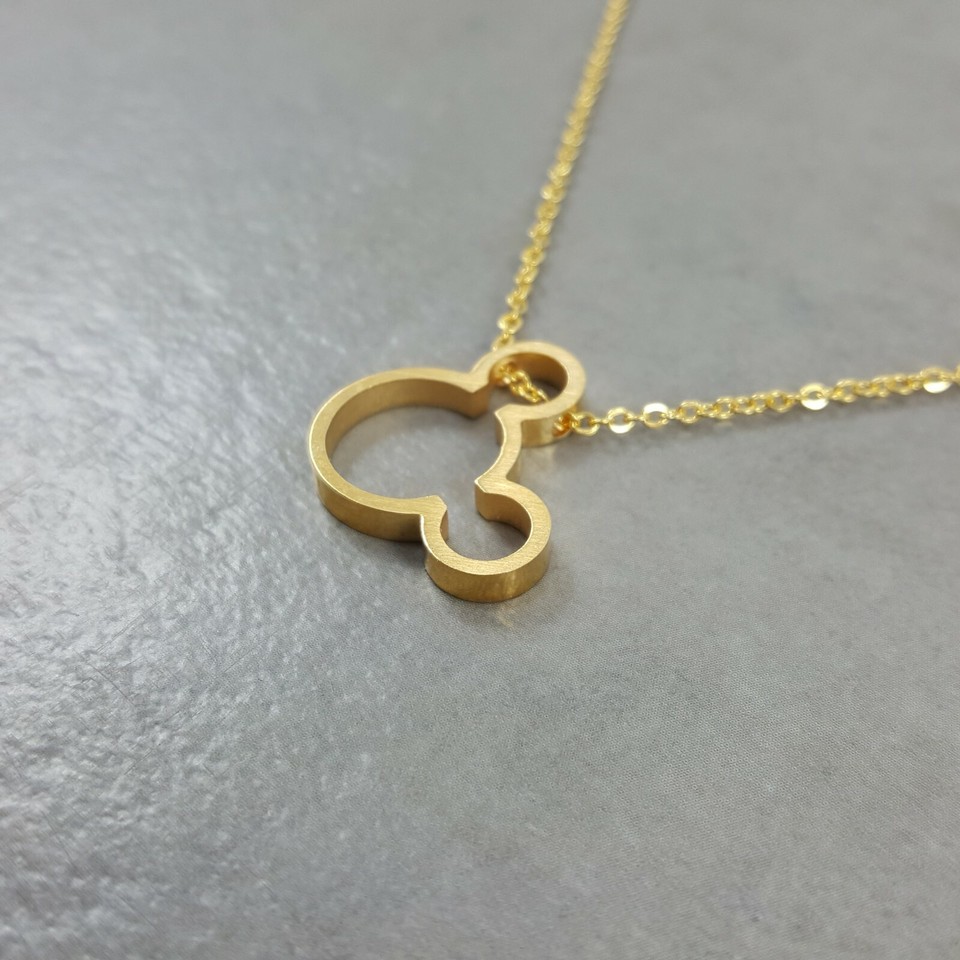 Mickey Mouse GOLD Dainty Necklace in Gift Box Disney Character Mouse ...
