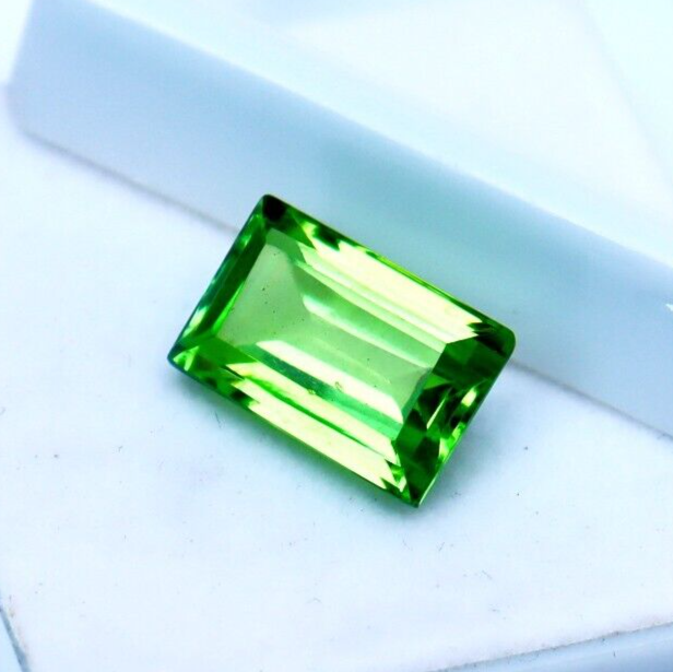 10 Ct Princess Shape Natural Peridot stone Green Color Certified Loose ...