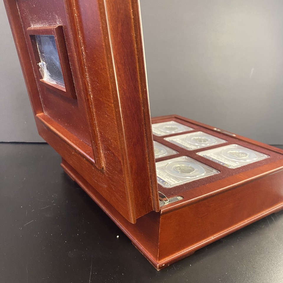 PCS The Silver Reverse Proof 50th Anniversary Set W/ Glass Display Case ...