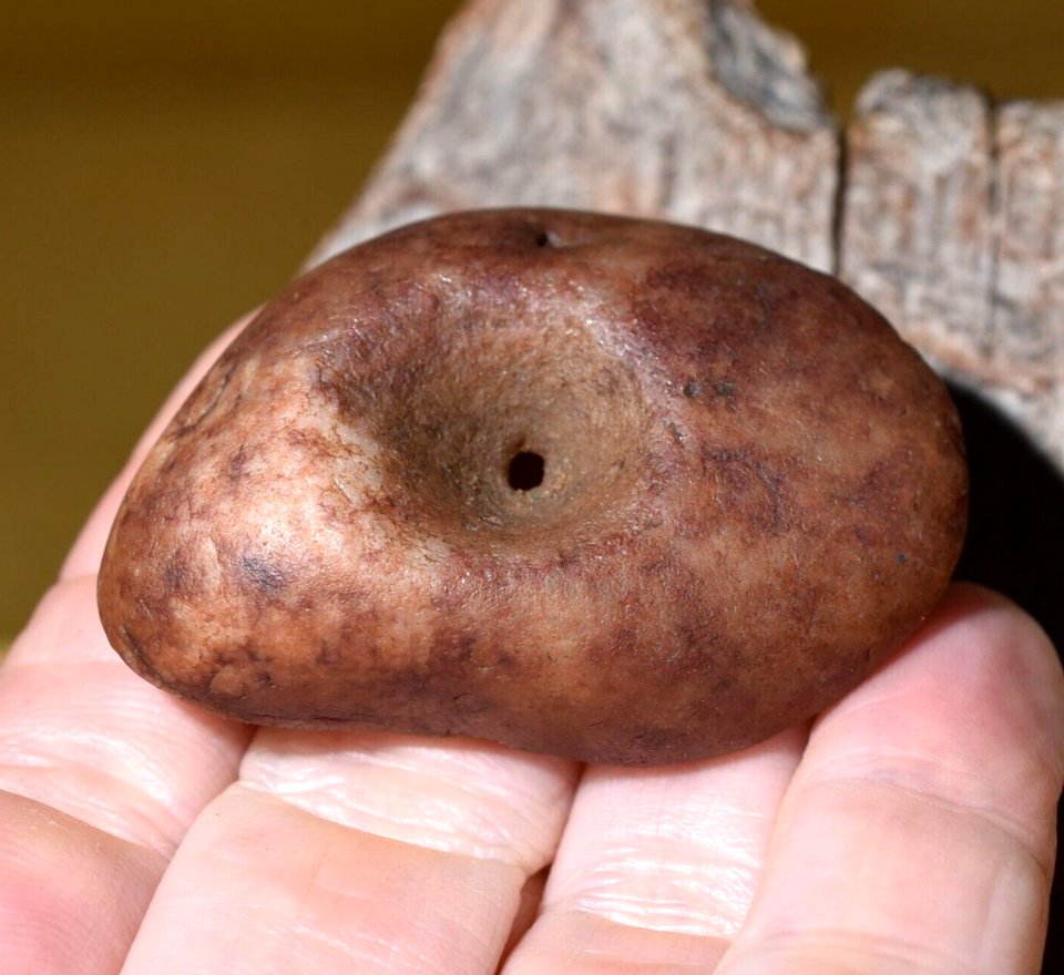 Ancient Large Hand Carved Stone Dig Bead Excavated In Mali, African ...