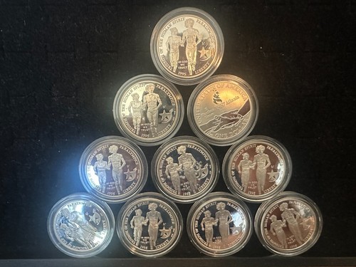 10 Coin 1995-P Proof BLIND RUNNER Olympic Silver Dollar LOT OF TEN in ...