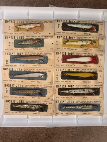 (12) Vintage Honest John Wooden Handmade Crankbait Lures Berea Mfg Co ...