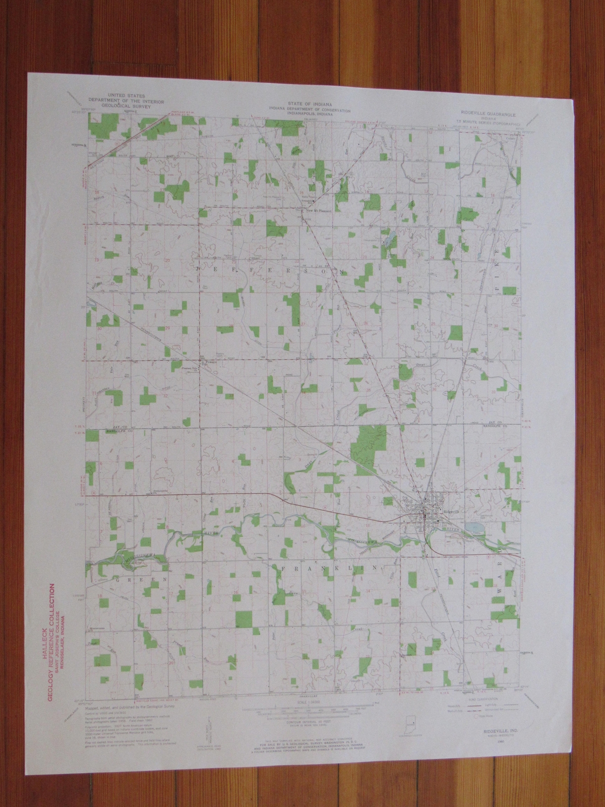 Ridgeville Indiana 1961 Original Vintage USGS Topo Map | eBay