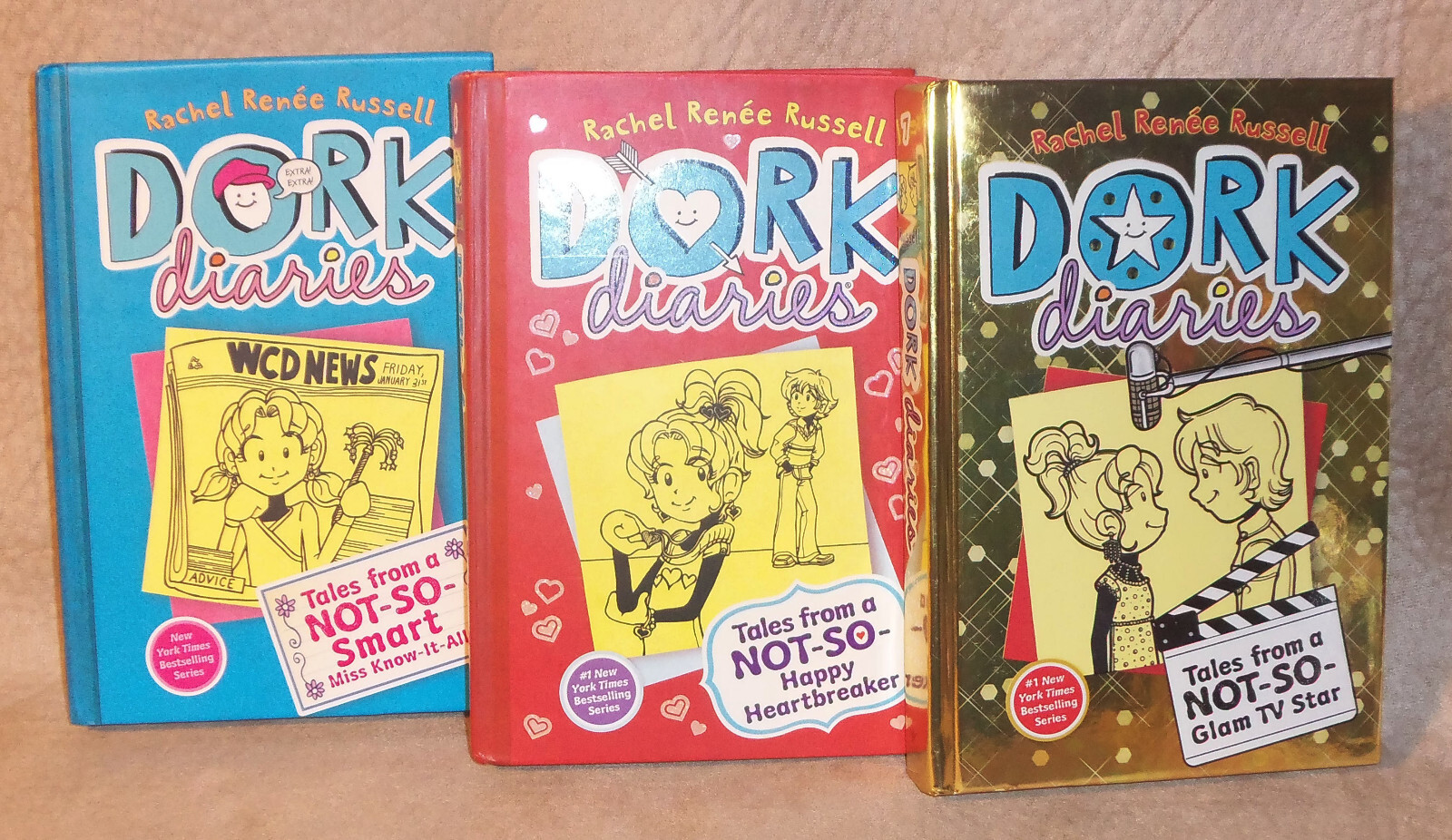 DORK DIARIES Book Lot Of 3 Nice Hardcovers: #5, 6, 7 by Rachel Renee ...