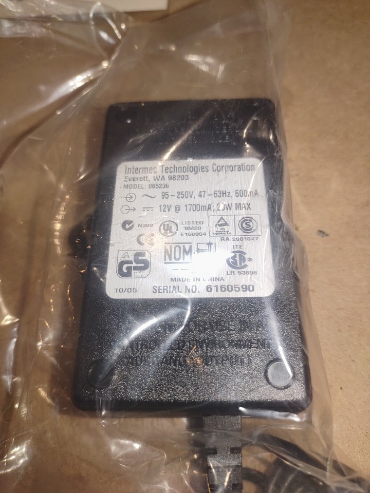 Intermec 065236 DC Power Supply Charger Ac Adapter 12Volt 1700mah =NEW ...