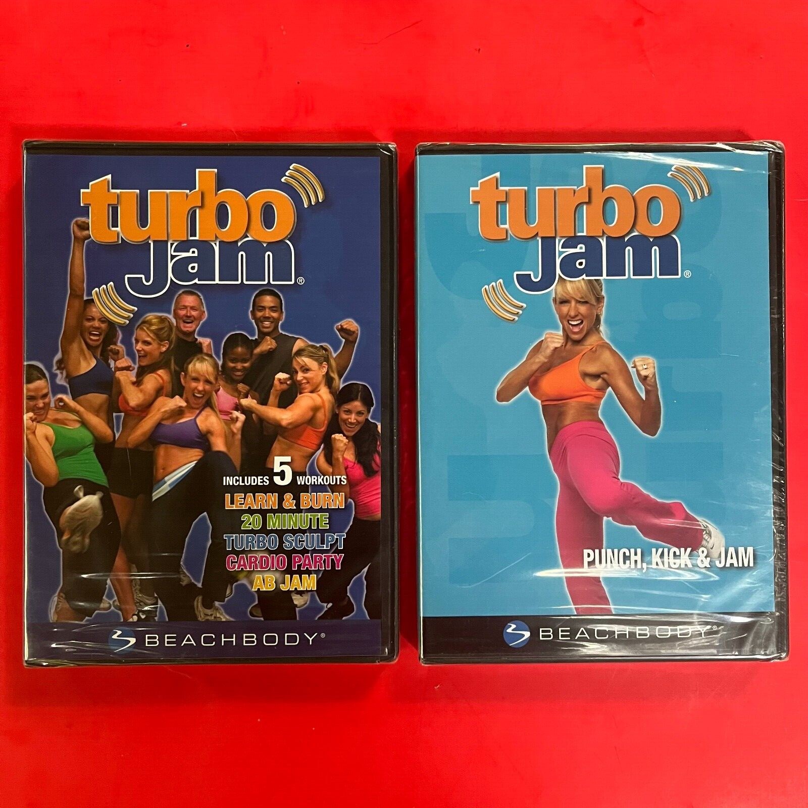 (2) TURBO JAM exercise workout DVDs - 3 DISCS 3 1/2 HOURS workout time ...