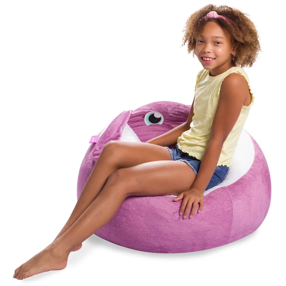 Kids Plush Purple Bunny Rabbit Bean Bag Chair Comfy and Cute Girls ...