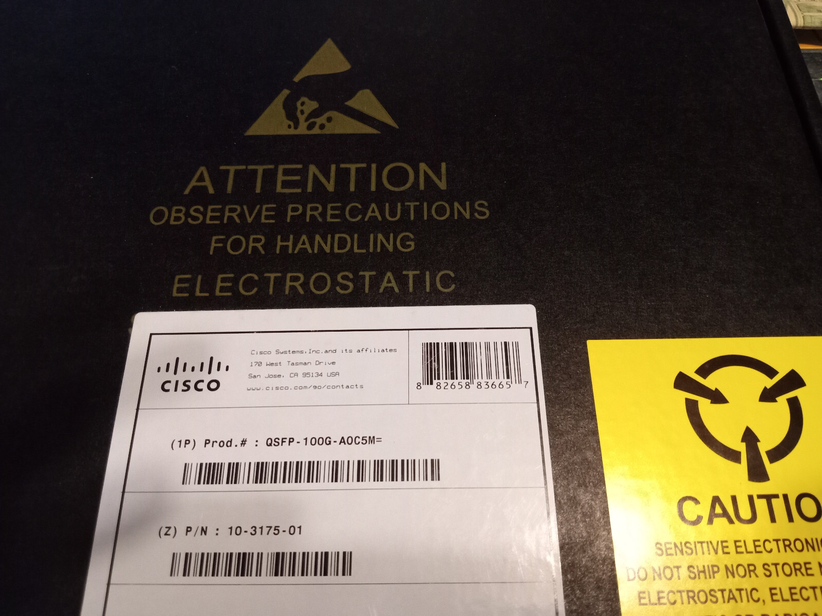 NEW GENUINE CISCO QSFP-100G-AOC5M= QSFP-100G P/N: 10-3175-01 | eBay