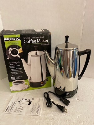 Presto 12 Cup Stainless Steel Electric Coffee Maker with Box 02811 ...