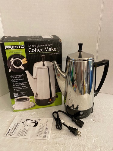 Presto 12 Cup Stainless Steel Electric Coffee Maker with Box 02811 ...