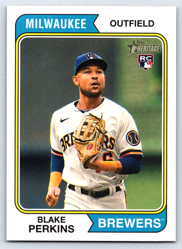 2023 Topps Heritage High Number #522 Blake Perkins RC Brewers Baseball ...