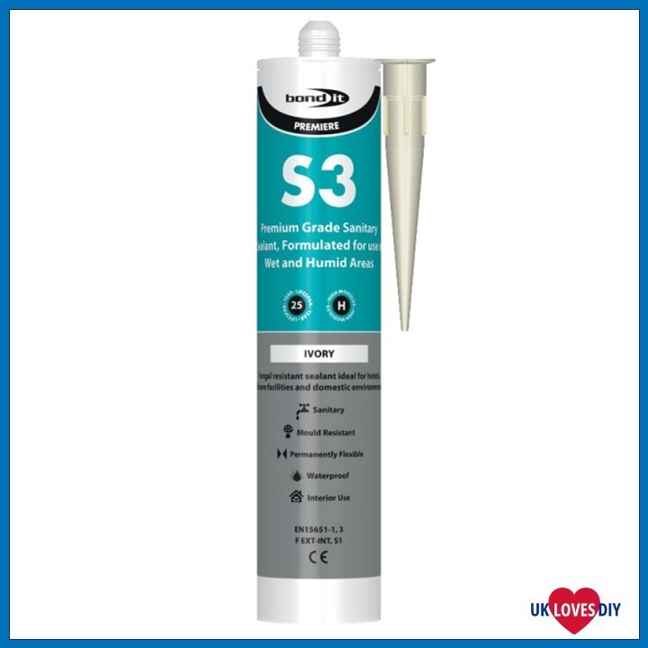 Bond it S3 High Performance Sanitary Grade Silicone Sealant Ivory 310ml ...