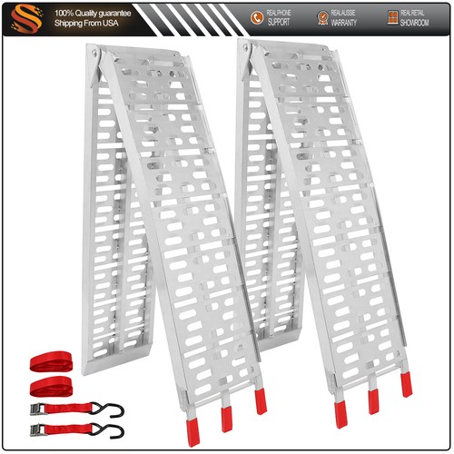 1Pair 7.5 ft Aluminum Arched Motorcycle ATV/UTV Truck Lawn Folding ...