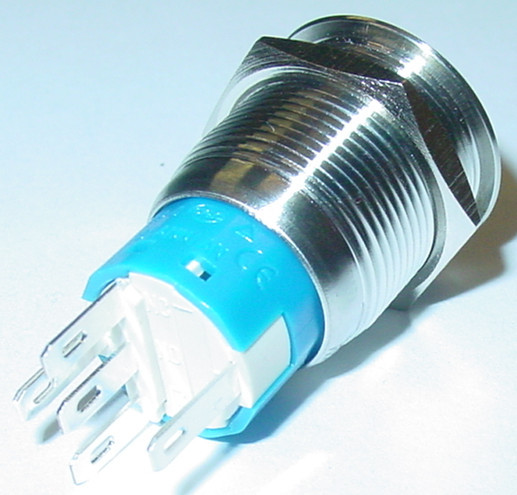 Taster Lichtsymbol 19mm, LED beleuchtet, Lichttaster, Edelstahl, 250V ...