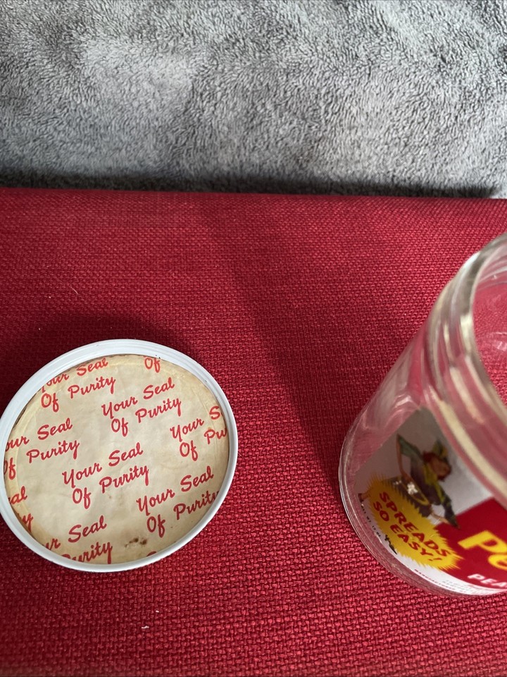 Vintage Peter Pan Smooth Peanut Butter Glass Jar with Original Lid W ...