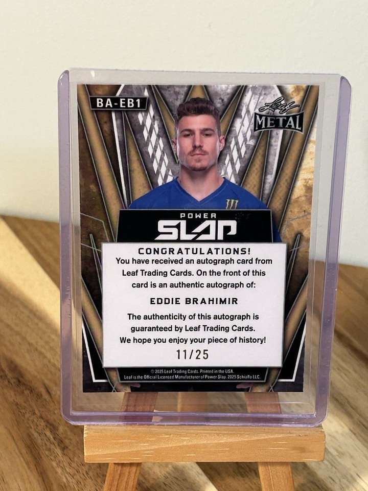 2025 Leaf Metal Power Slap Base Auto Purple #BA-EB1 Eddie Brahimir 11/ ...