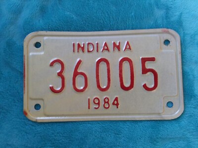 1984 INDIANA MOTORCYCLE LICENSE PLATE 36005 | eBay