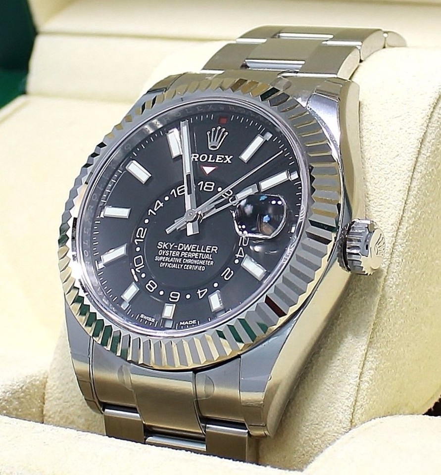 Rolex Sky-Dweller 326934 Steel Black Dial Oyster Perpetual BOX/PAPERS ...