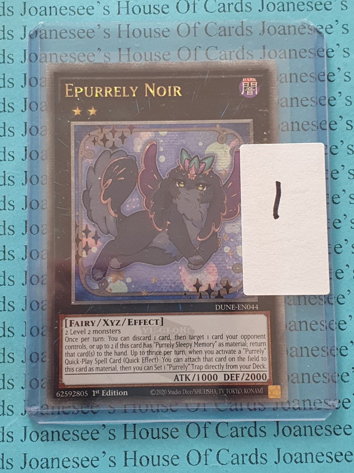 Epurrely Noir DUNE-EN044 Quarter Century Secret Rare Yu-Gi-Oh Card 1st ...