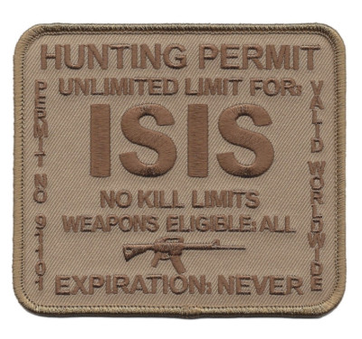 4" NAVY ISIS HUNTING PERMIT DESERT EXPIRATION NEVER NO LIMITS ...