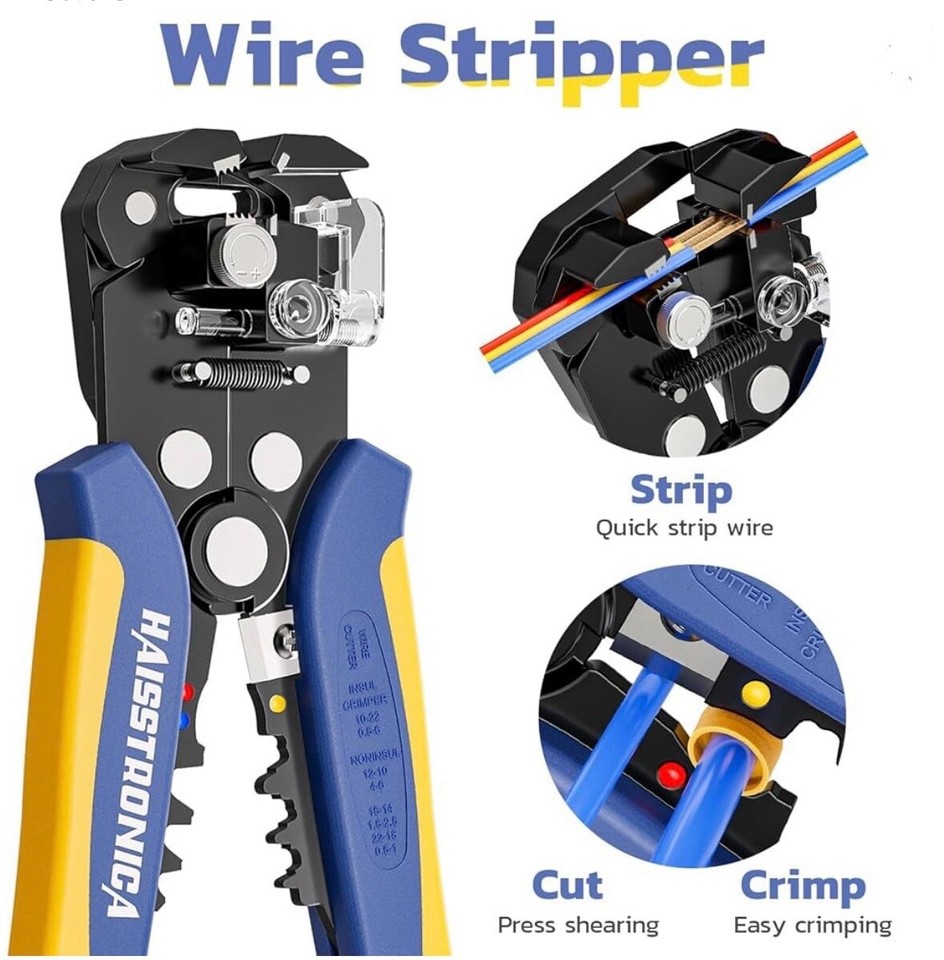 Haisstronica Wire Stripper and Crimping Tool AWG 24-10 Automatic ...