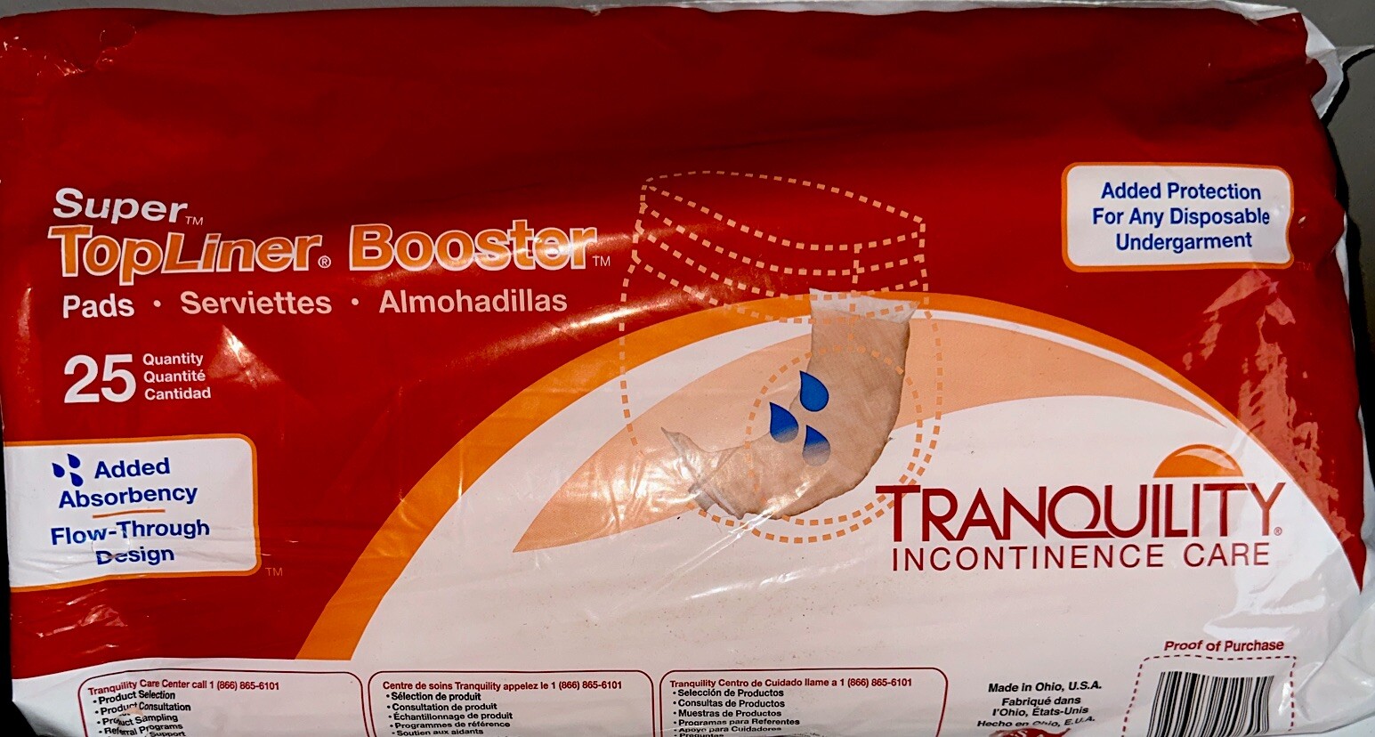 Tranquility Booster Pad 4-1/4 X 15 Inch Flow-Through Pad 25 Ct Per Package | eBay