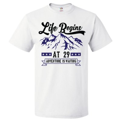 29th Birthday Gift For 29 Year Old Life Begins T Shirt | eBay