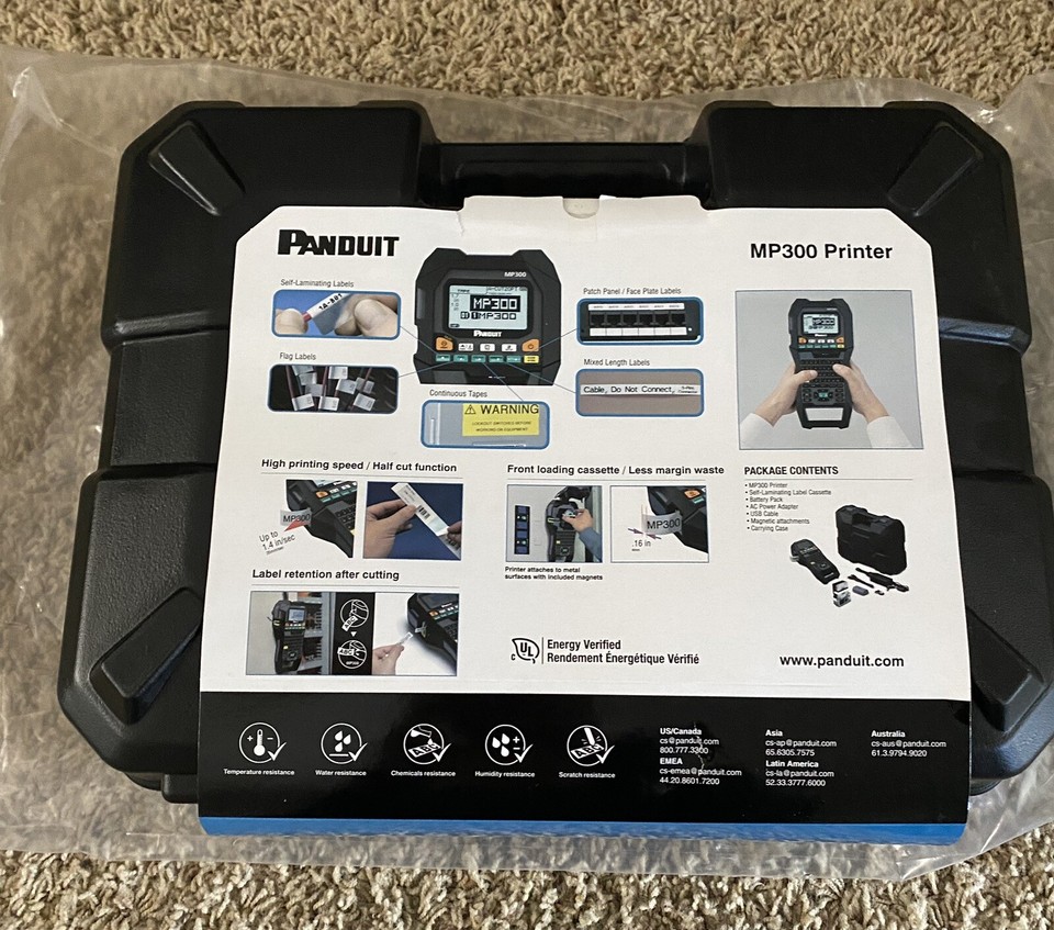 Panduit Monochrome Mobile Thermal Transfer Portable Label Printer MP300 ...