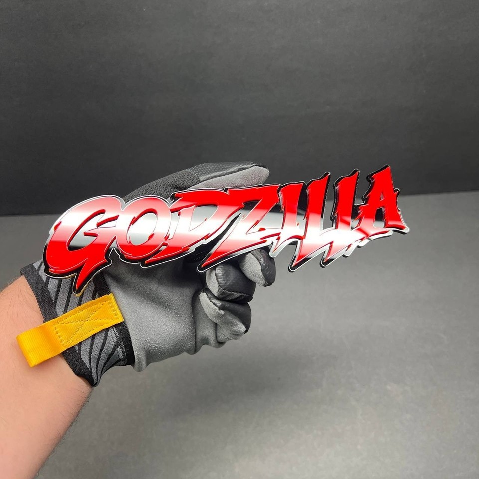 1PC Aggressive GODZILLA Custom 3D Car Emblem –Multicolor Acrylic Car ...